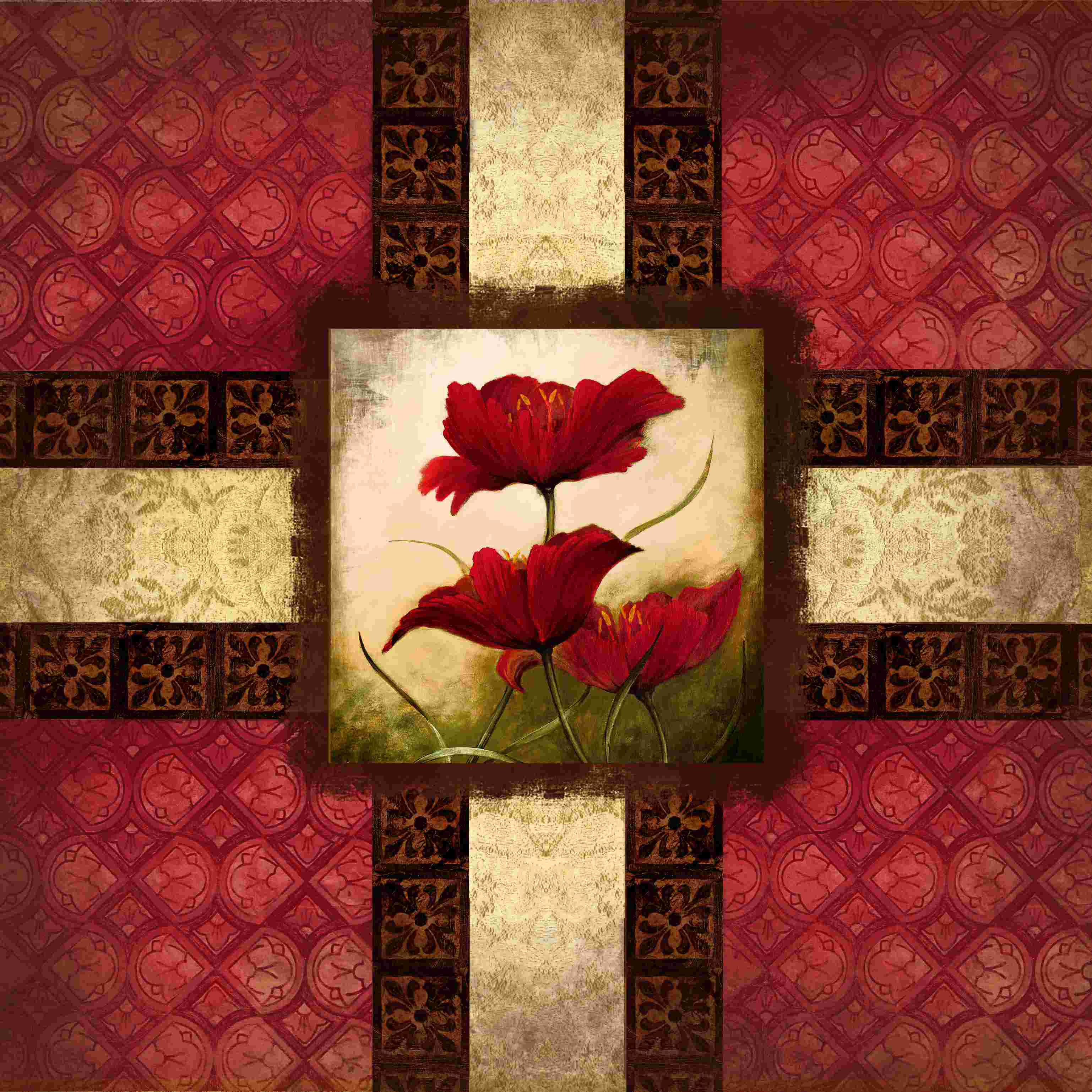 Charlton Home® Nested Flower 2 - Wrapped Canvas Painting | Wayfair